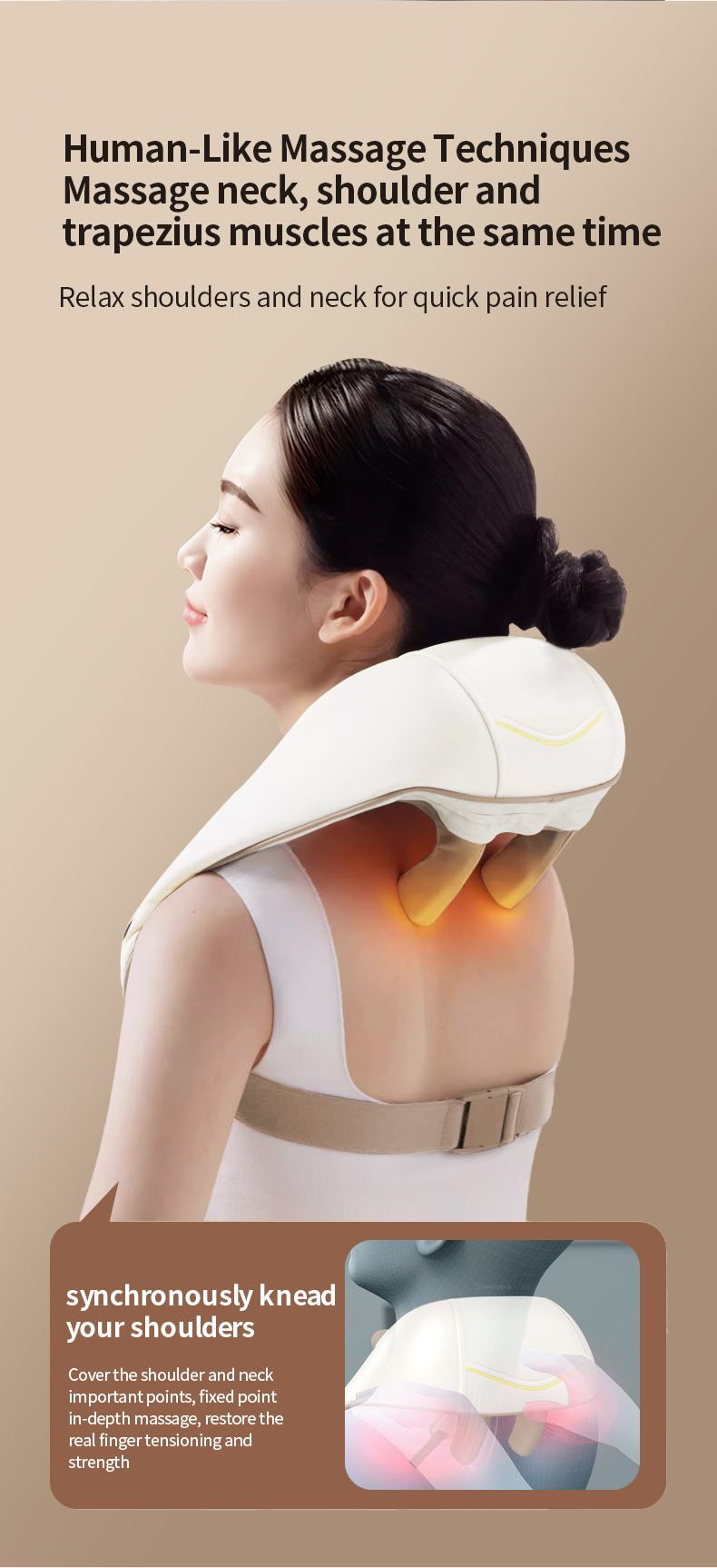 China OEM 4 Massage Heads Kneading Neck Massager Shoulder Neck Massage ...